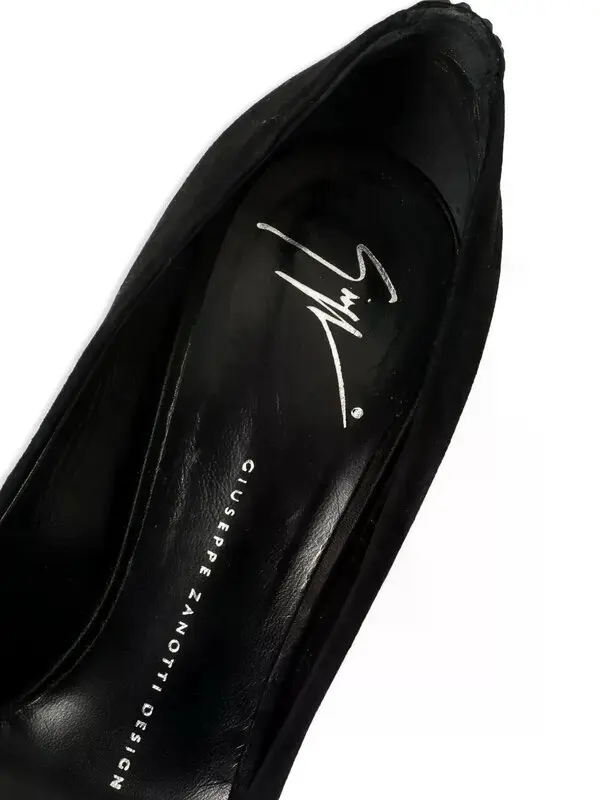 GIUSEPPE ZANOTTI Suede Spike-studded Peep-toe Sandals
