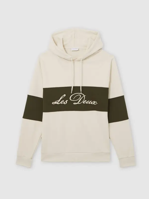 LES DEUX Cotton Logo Rugby Hoodie