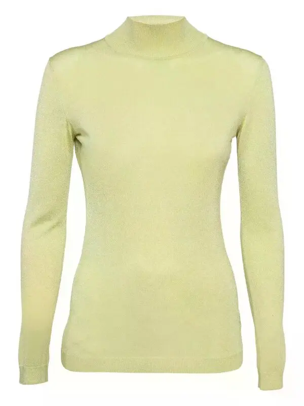 Versace Mock Neck Open Back Knit Top