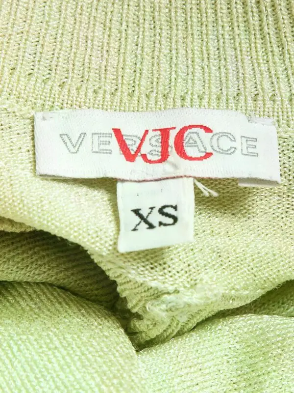 Versace Mock Neck Open Back Knit Top