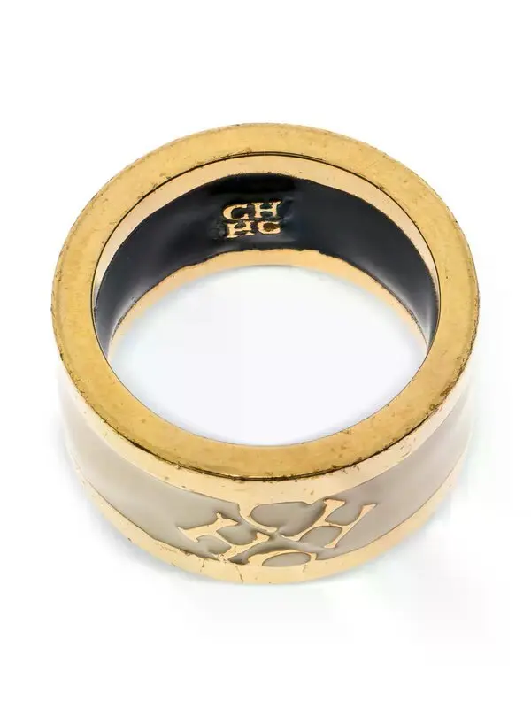 Carolina Herrera Enamel Logo Band Ring