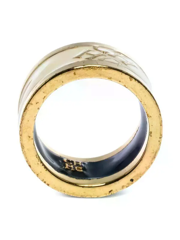 Carolina Herrera Enamel Logo Band Ring