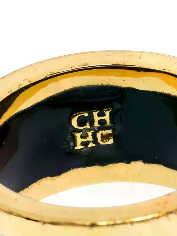 Carolina Herrera Enamel Logo Band Ring