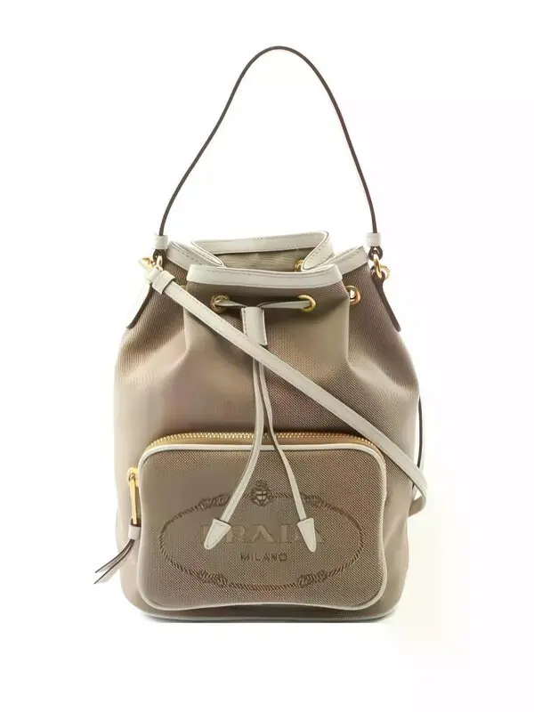 Prada 2010s Drawstring Leather Bucket Bag