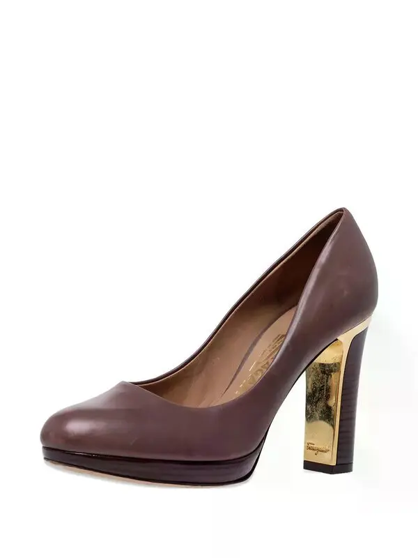 FERRAGAMO 95mm Leather Heeled Pumps