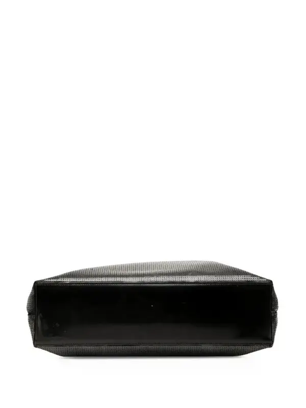 Prada Large Sequined Mesh Logo Tote Bag - Black