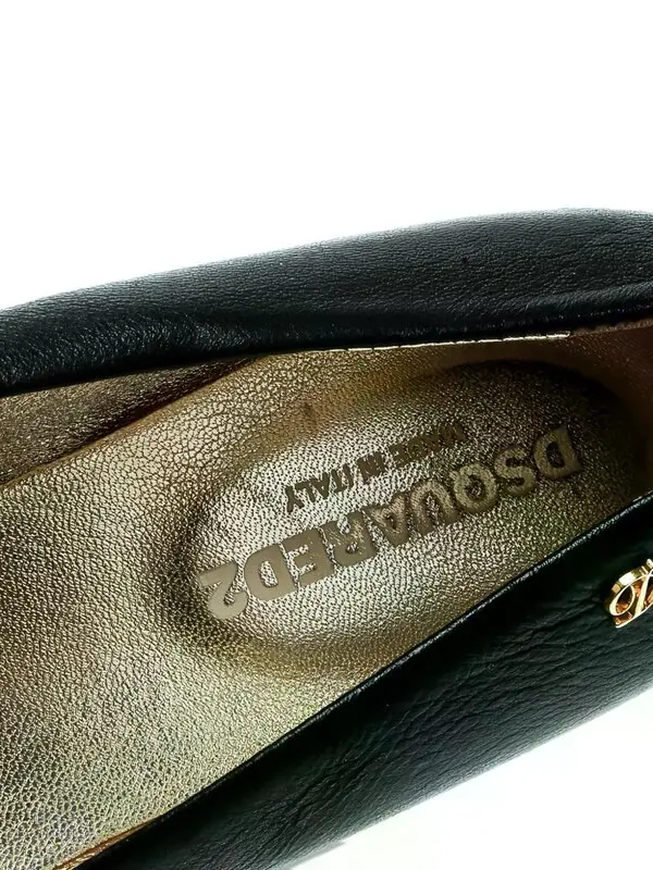 Dsquared2 Flower-detail Leather Ballet Flats