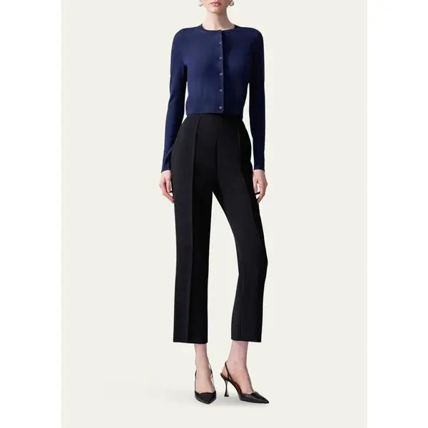 Carolina Herrera Crew-neck Wool Cardigan - Dark Blue