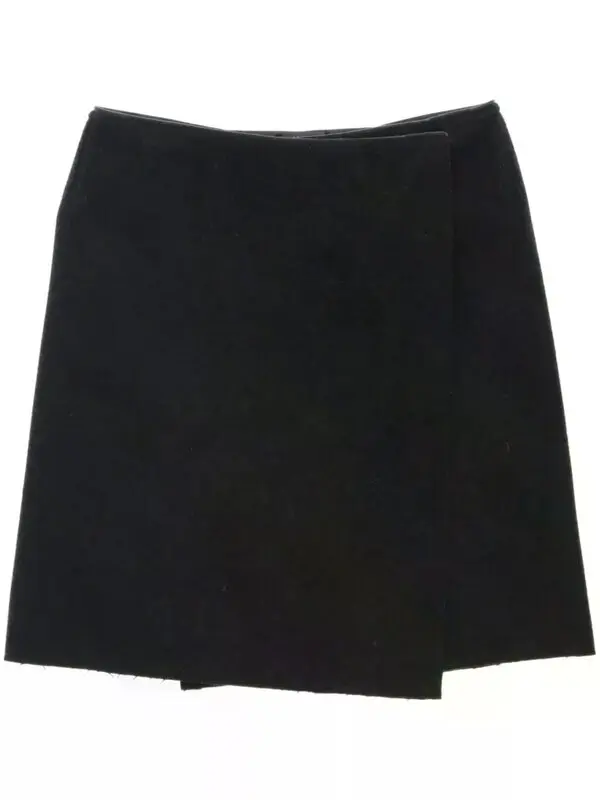 Prada 2000s Virgin Wool Wrap Miniskirt