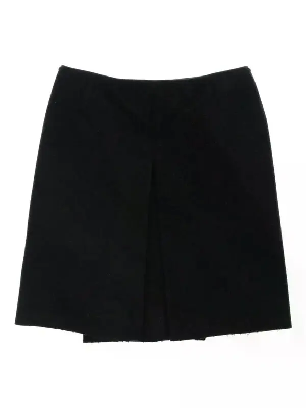 Prada 2000s Virgin Wool Wrap Miniskirt