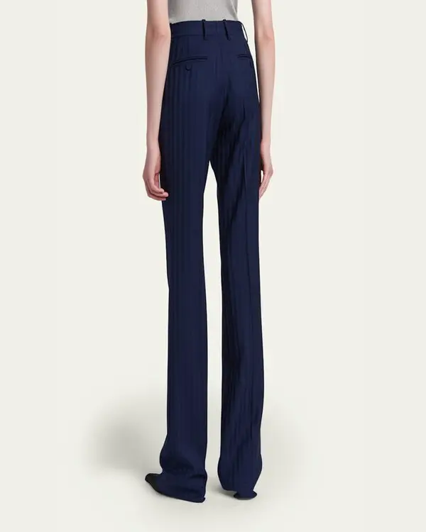 TOM FORD Tonal Striped Jacquard Straight-leg Pants