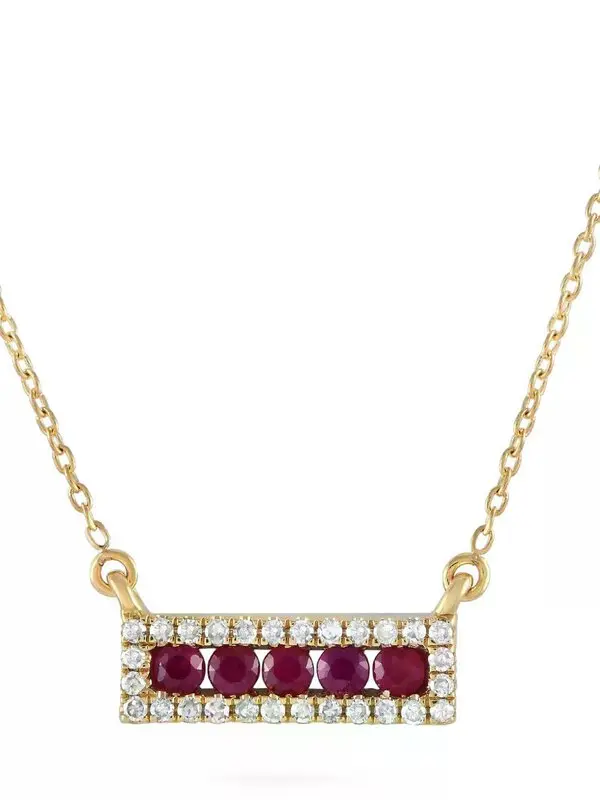 LB EXCLUSIVE 14k Gold Ruby And Diamond Necklace