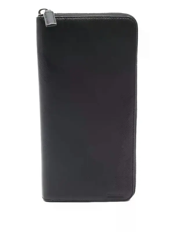 Prada 2010s Zip-fastening Leather Wallet - Black
