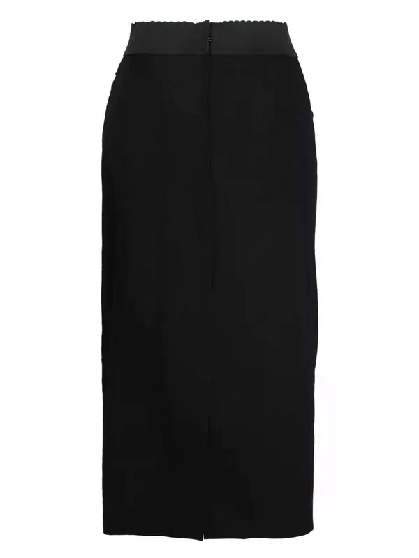 Dolce & Gabbana Wool Midi Skirt With Elasticated Waistband