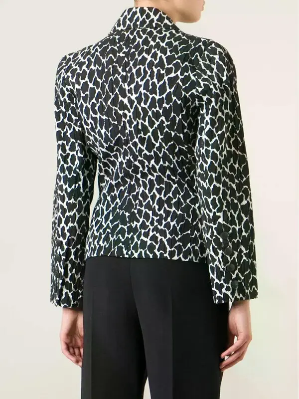 Saint Laurent Cropped Giraffe Print Jacket