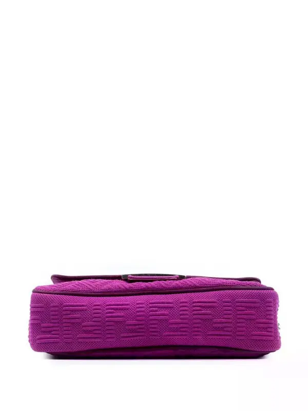 Fendi Zucca Embossed Technical Fabric Chain Baguette