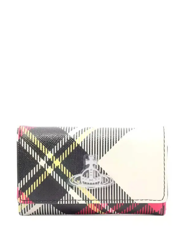 VIVIENNE WESTWOOD Plaid-pattern Key Case - Black
