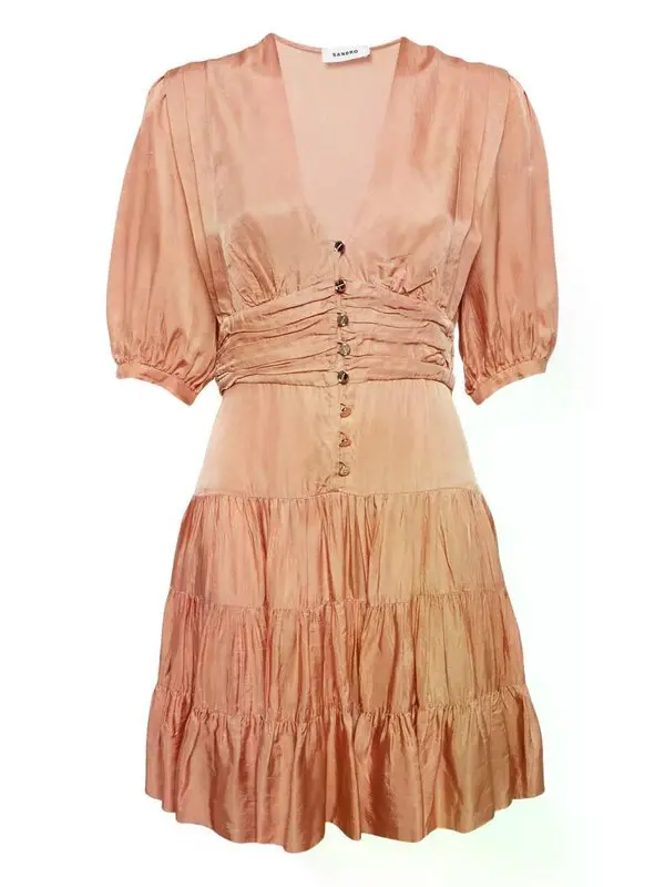Sandro Puff-sleeved Tiered Dress