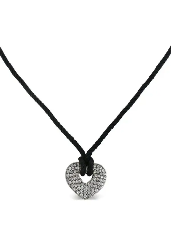 POIRAY 2000s White Gold Secret Diamond Heart Necklace