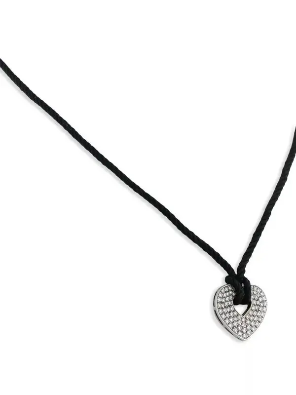 POIRAY 2000s White Gold Secret Diamond Heart Necklace