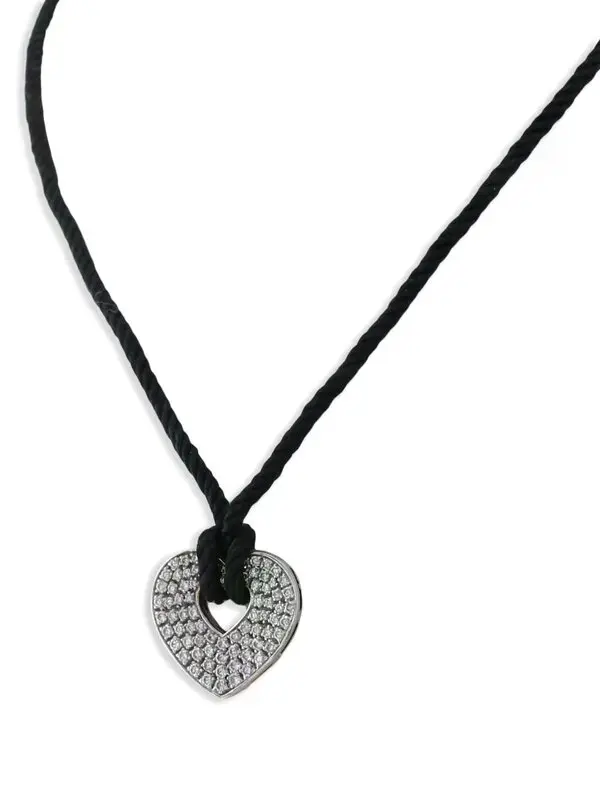 POIRAY 2000s White Gold Secret Diamond Heart Necklace