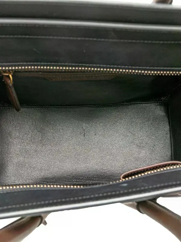 Celine 2015 Micro Tricolor Leather Luggage Tote Handbag - Multicolour