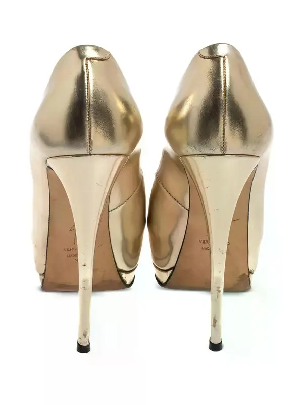 GIUSEPPE ZANOTTI Peep-toe Platform Pumps - Gold