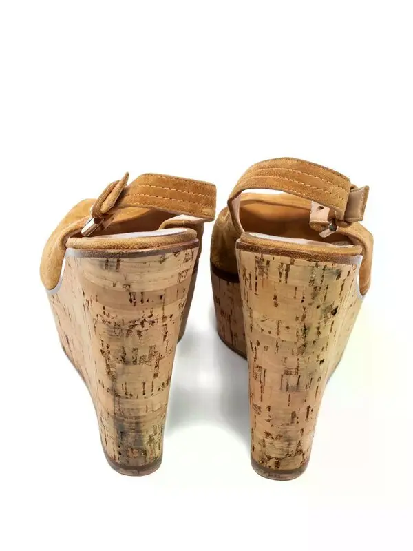 GIANVITO ROSSI 130mm Leather Wedge Sandals