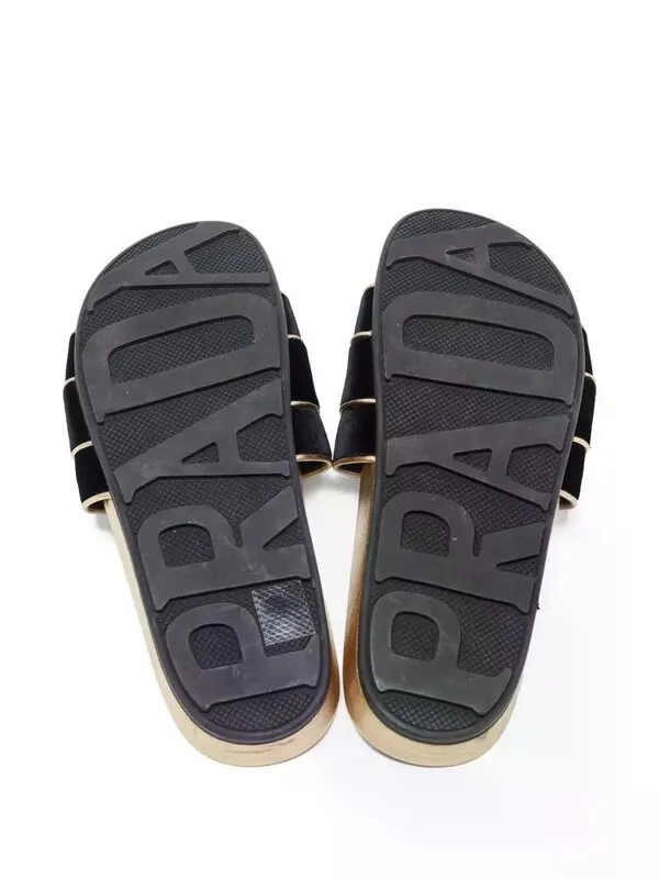 Prada Jewel-buckle Slides - Black