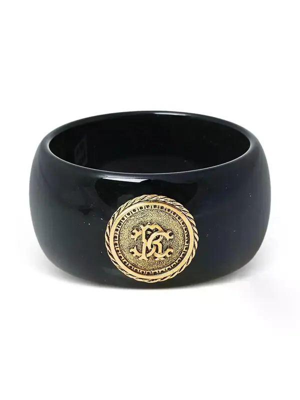 Roberto Cavalli Logo-engraved Bracelet - Black