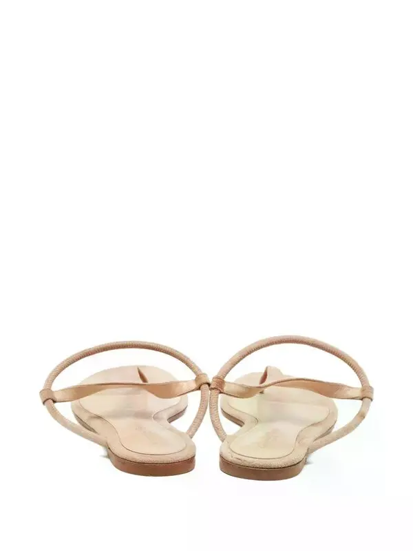 GIANVITO ROSSI Suede Thong Sandals - Neutrals