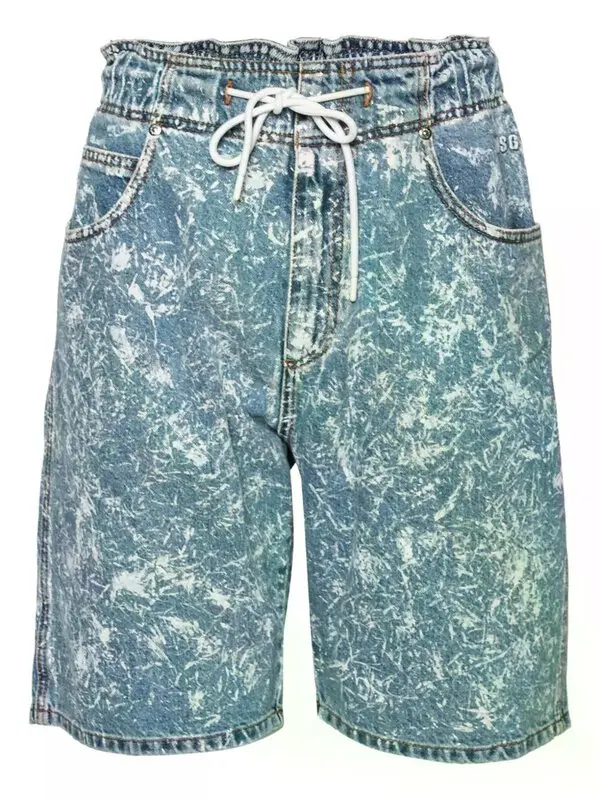 MSGM Acid Wash Drawstring Shorts