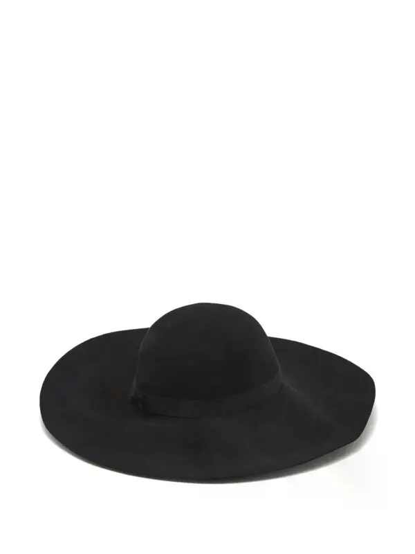 MAISON MICHEL Felt Wide Brim Hat - Black