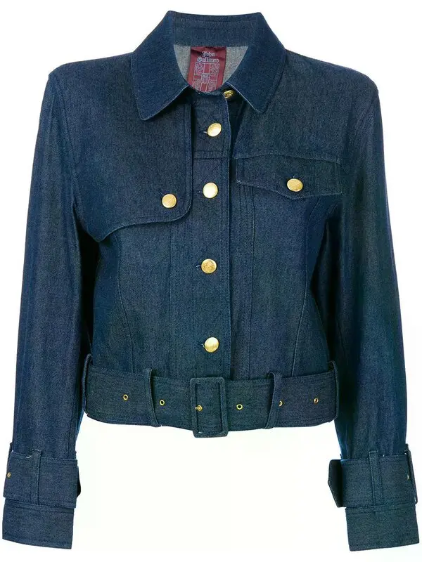 John Galliano Belted Denim Jacket - Blue