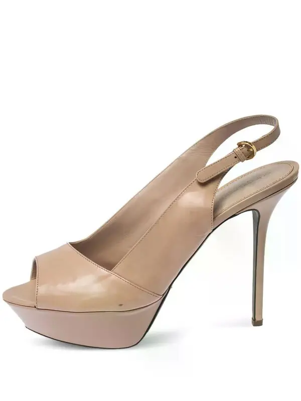 SERGIO ROSSI 130mm Slingback Platform Sandals - Neutrals