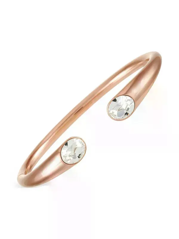 Calvin Klein Rose Gold Stainless Steel Crystal Embellished Open Bangle Bracelet