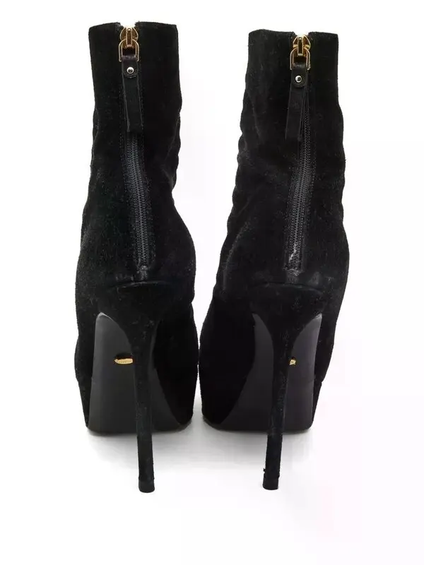 SERGIO ROSSI Suede Lace-up Stiletto Boots