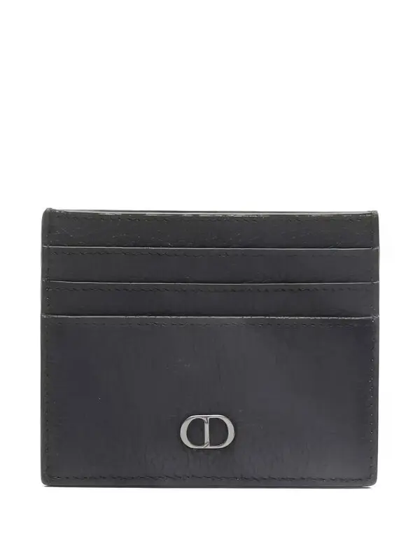 Dior 2010s Cd Icon Grained Leather Card Holder