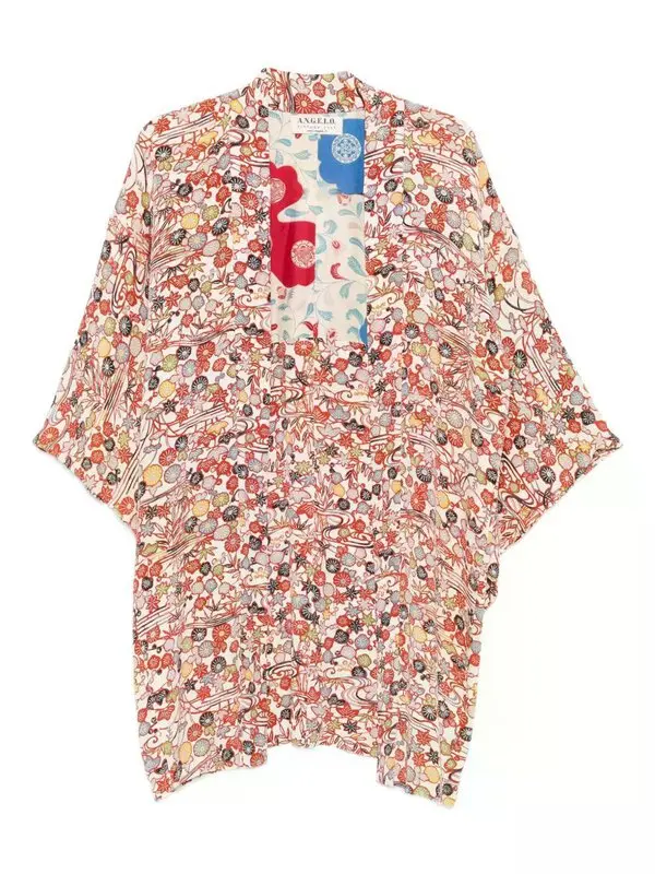 A.N.G.E.L.O. VINTAGE CULT 1970s Floral-print Silk Dress - Neutrals