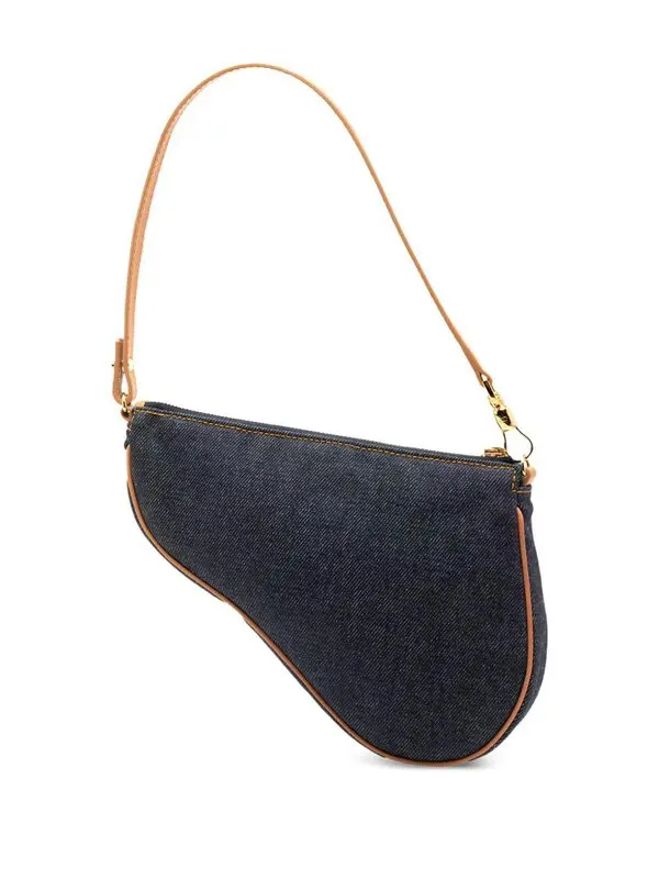 Dior Mini Denim Saddle Pochette - Blue