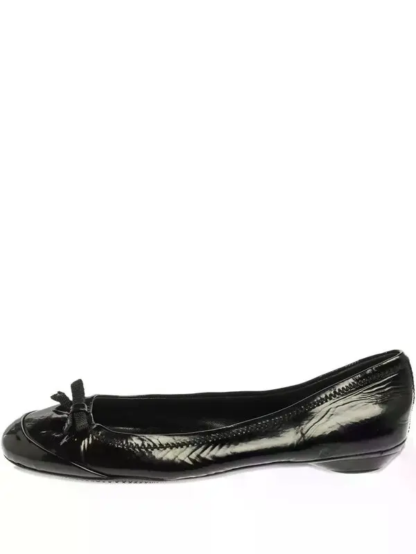 Prada Bow-detail Patent-leather Ballet Flats