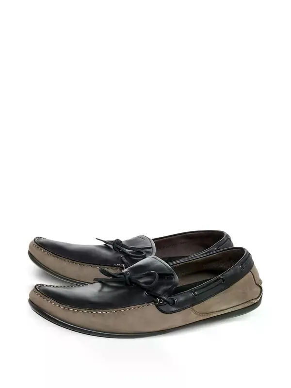 FERRAGAMO Leather-panelled Loafers - Brown