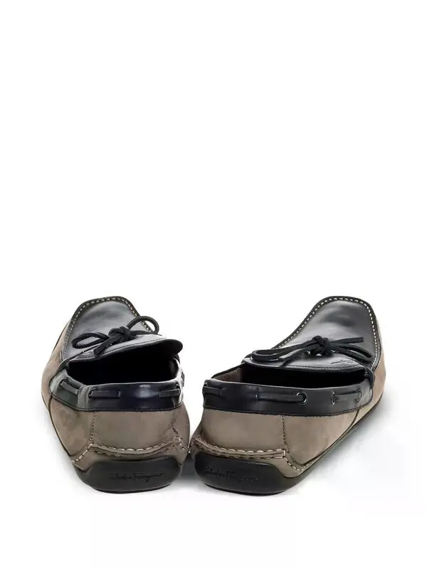 FERRAGAMO Leather-panelled Loafers - Brown