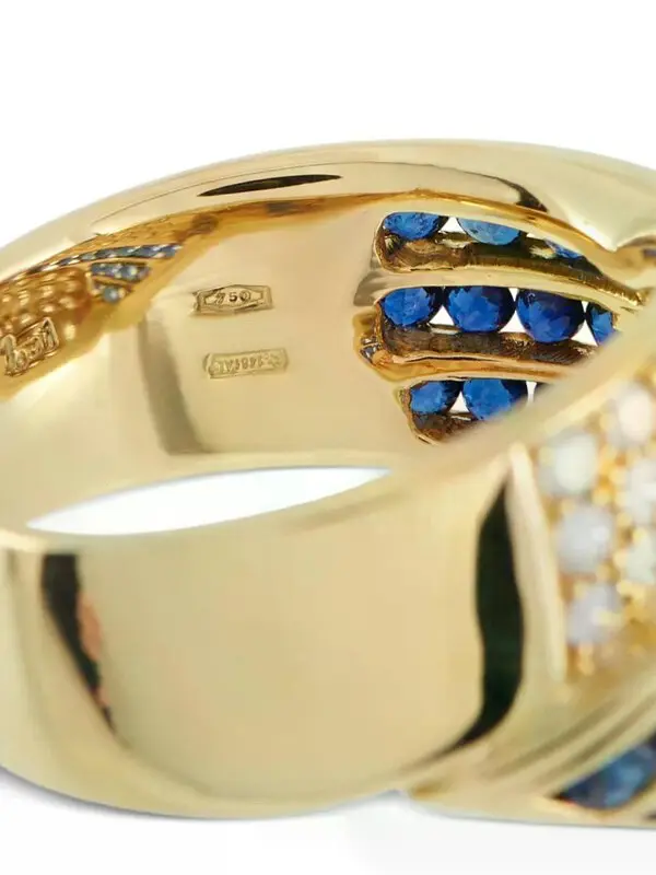LB EXCLUSIVE 18k Yellow Diamond And Sapphire Ring