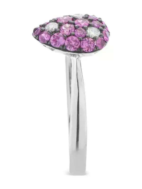 LB EXCLUSIVE 18k White Gold Diamond And Ruby Ring