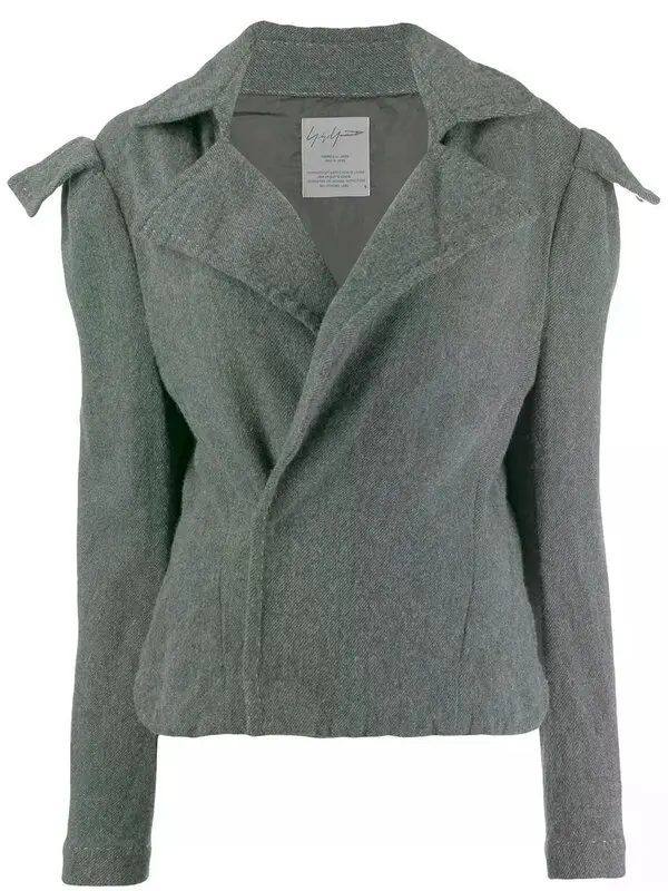 Yohji Yamamoto Elongated Back Wrap Jacket - Grey