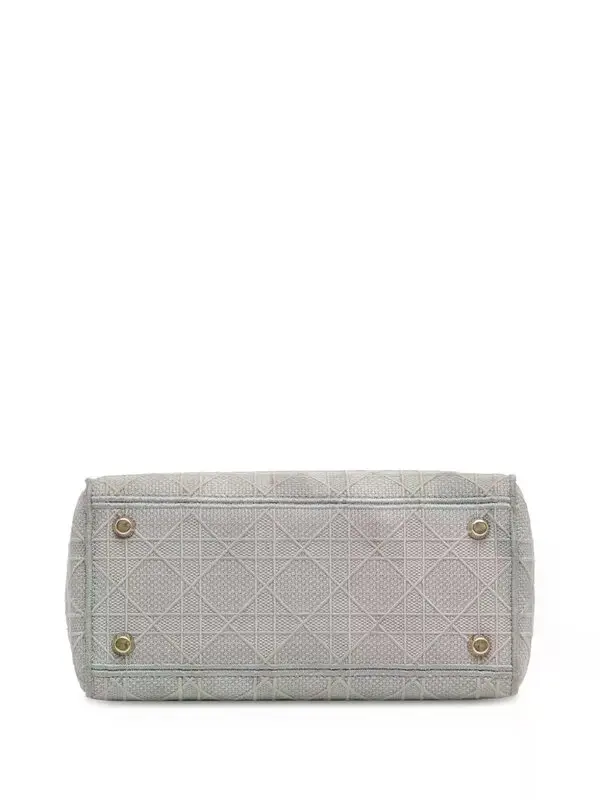 Dior 2020 Medium Cannage Lady D-lite Satchel - Grey