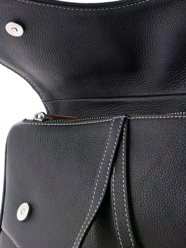 Dior Kaws Saddle Applique Crossbody Bag - Black