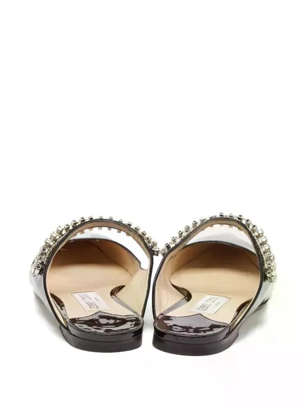 JIMMY CHOO Leather Crystal-embellishment Mules