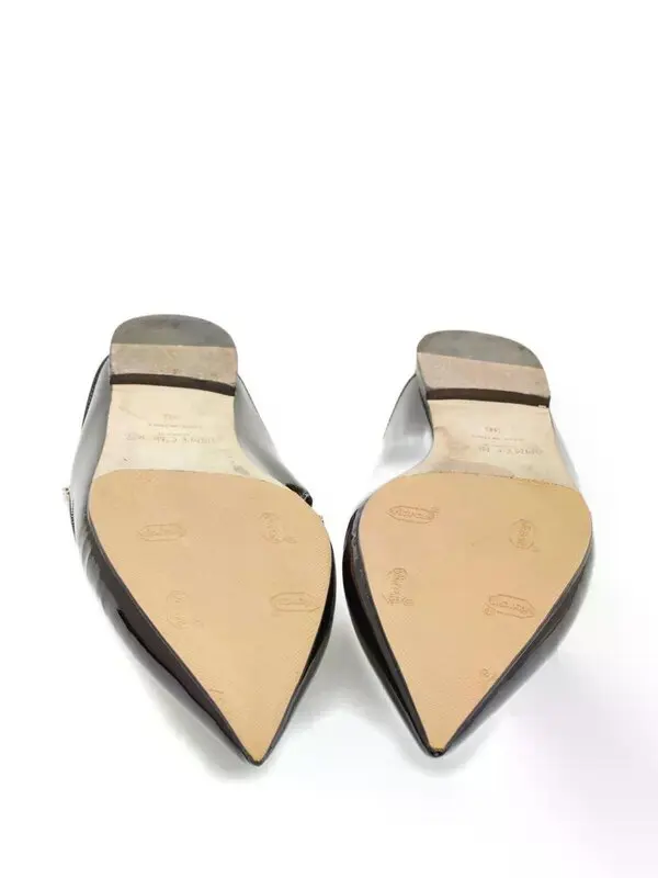 JIMMY CHOO Leather Crystal-embellishment Mules